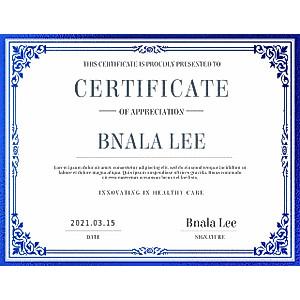 Professional Certificate Paper 8.5 x 11 for Printing, Diploma Paper, Award Certificates Paper, 80 lb, 15 Count, Gold Foil Border, for Office, Business Awards, Graduation, School (Blue)