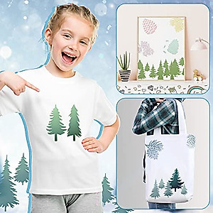 20 Pieces Stencil Template for Painting Reusable Animal Plant Stencil Spring Summer Winter Template, DIY Christmas Stencils for Painting on Wood Wall Home Decor (Pine Tree)