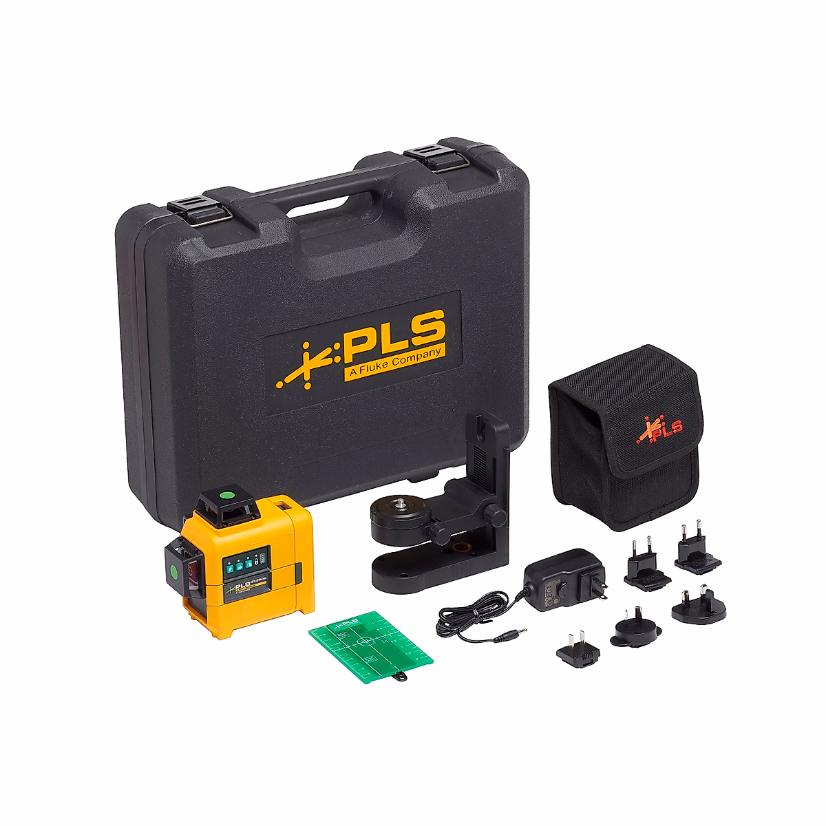 Pacific Laser Systems PLS 3X360G KIT Green line laser level kit w/RBP5, Case, and L-Bracket