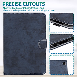 Fire HD 8 Tablet Case, Fire Tablet 8 Case,Amazon Fire 8 Tablet Case(12th/10th Generation,2022/2020 Release),Auto Sleep/Wake Ultra Lightweight Slim Stand Folio Cover with Pocket/Card Slots,Navy Blue