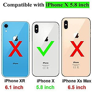 SAMONPOW iPhone X Case, iPhone 10 Case,Hybrid iPhone X Wallet Case Card Holder Shell Heavy Duty Protection Shockproof Anti Scratch Soft Rubber Bumper Cover Case for iPhone X 5.8 inch Rose Gold