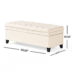 Christopher Knight Home Juliana Fabric Storage Ottoman, Beige