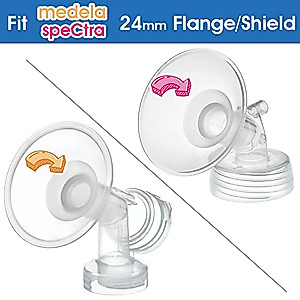 Maymom 17mm Flange Inserts (Long) Compatible with 24mm Medela PersonalFit Flange, Spectra Flange, 25mm Freemie Flange(Restricted Freemie Cups), Compatible with Momcozy 24mm Cup (S9, S10, S12)