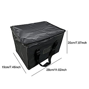 Food Delivery Bag, Oxford Cloth Pizza Delivery Bag, with Handle, Insulated Grocery Bags, Large Pizza Delivery Bag, Cooler Bag, for Takeaways, Camping & Beach(Black)