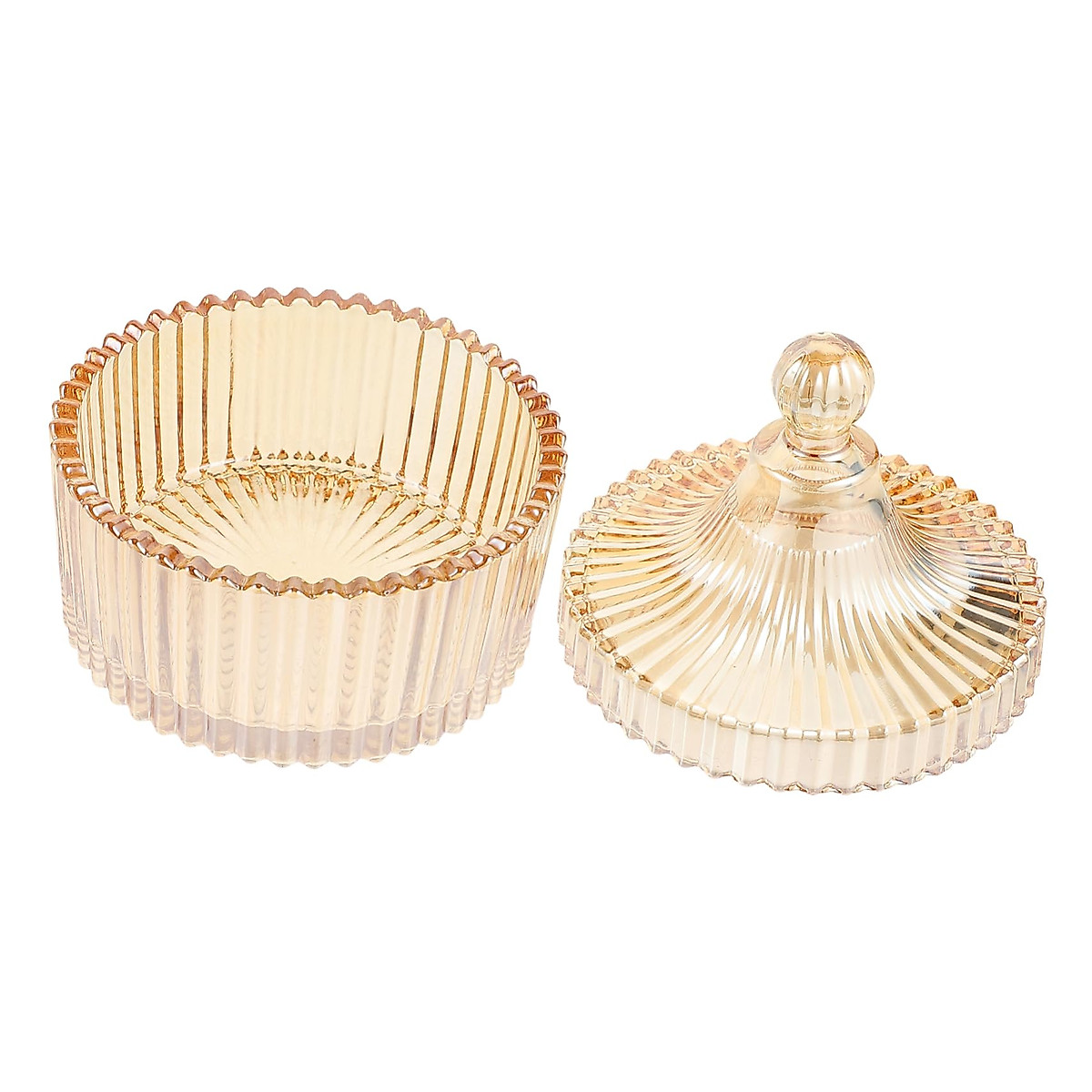 FELTECHELECTR Candy Dish with Lid Covered Candy Bowl Swab Bottle Decorative Storage Jar Ideal for Elegant Candy Container for Sweets and Treats