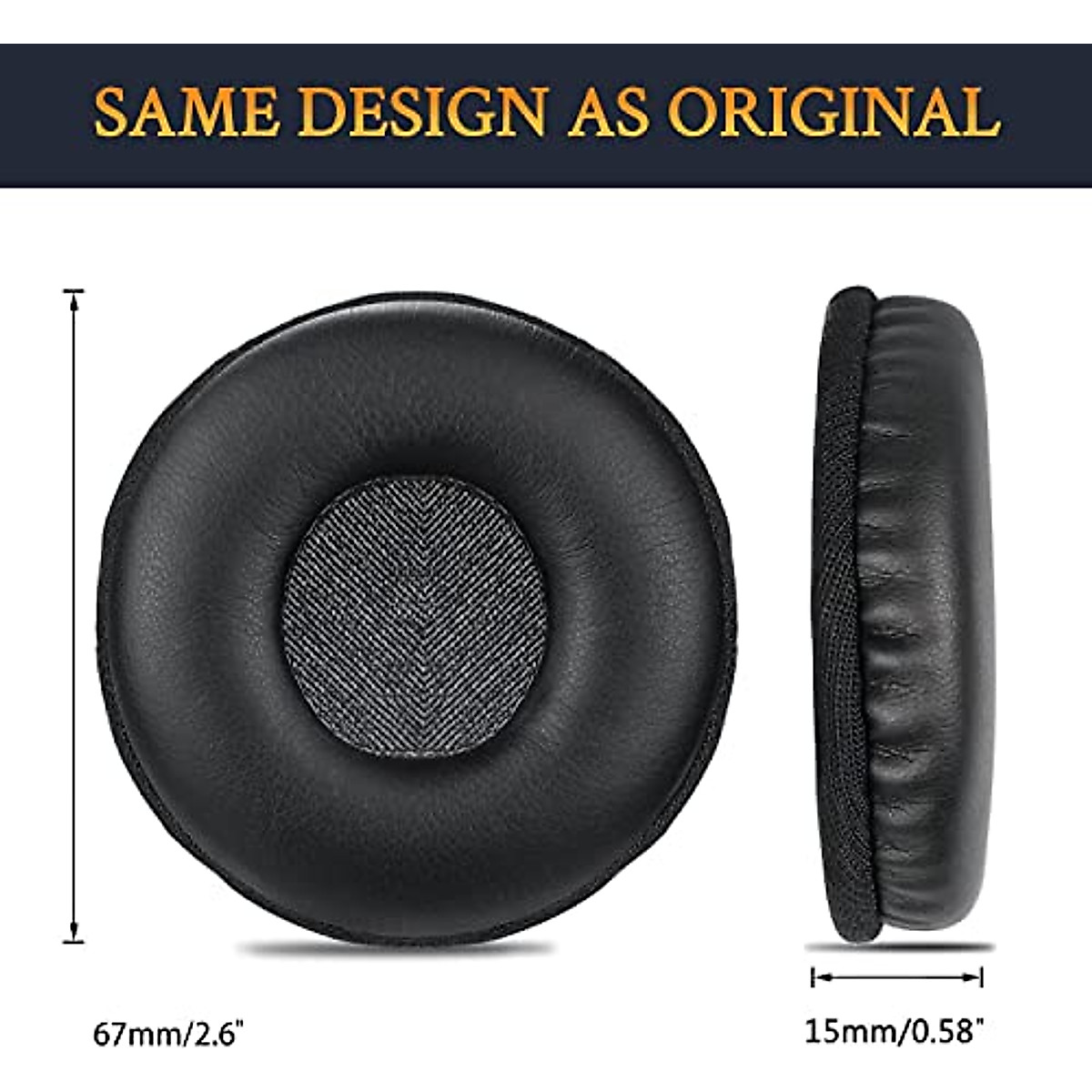 SOULWIT Earpads Replacement for Logitech H390 H600 H609 H760 Wireless Headphones, Ear Pads Cushions with Soft Protein Leather, Noise Isolation Foam