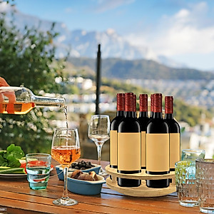 SONKONIA Coffee Syrup Organizer Rack, 7 Bottles Capacity Rotating Coffee Bar Organizer, Space-Efficient Syrup Holder, with Anti-Slip Design, Ideal for Countertop, Coffee Bar, Brunch Essentials