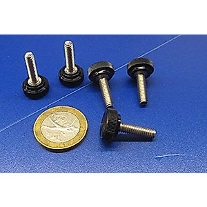 Stainless Plastic Head Knurled Thumb Screws FT 8-32 x .625" Length 25 Pcs