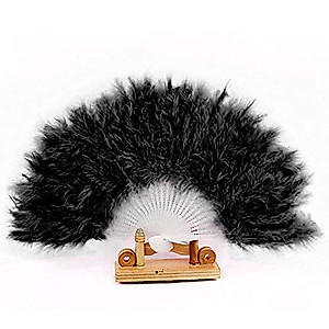Super Big Feather Fan Turkey Performance Party Supplies Soft Fluffy Burlesque Wedding Hand Fancy Dress Costume Fan - 1