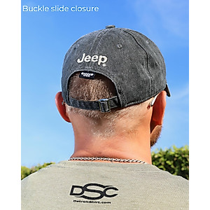 Jeep Grille Logo Garment Washed Hat Black