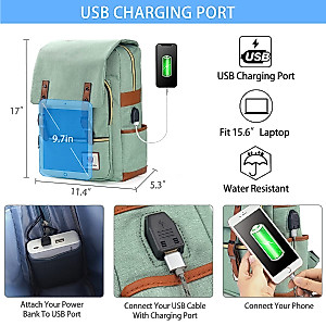 Xinveen Vintage Laptop Backpack Travelling Backpack Casual Daypacks School Shoulder Bag for Men Women Purple