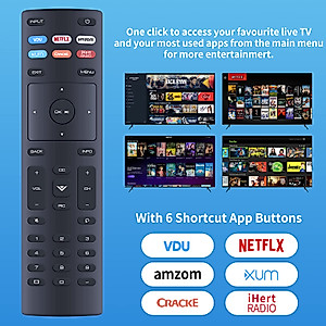 Universal Remote Controller for Vizio Smart TV，XRT136 Replacement Compaitble for All Vizio UHD LED LCD HD 4K HDR and More TVs(D-Series E-Series P-Series V-Series)
