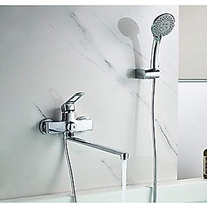 Kitchen Taps Bathtub Faucet With Handheld Wall Mounted Long Spout Shower Bathroom Faucet Mixer Bath Shower Bathtub Faucets