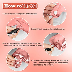 52 Pcs Rose Gold Letter Balloons 16 Inch Mylar Foil Alphabet A-Z Balloon Custom Personalized Phrase Banner Reusable for Birthday Baby Shower Wedding Anniversary Party Decoration