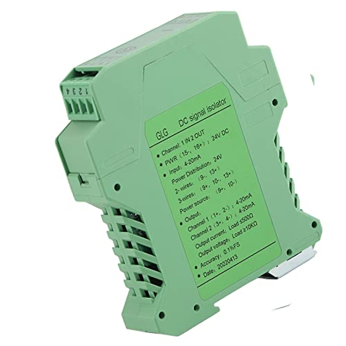 DC Conditioner, DC 24V DC Current Isolator Transmitter 4-20mA PLC Detect Conditioner(1 in 2 Out, 4-20mA to 4-20mA)