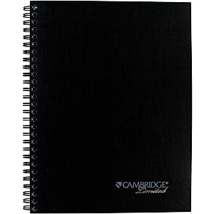 Cambridge 06122 Action Planner Side Bound Business Notebook, 7 1/2 x 9 1/2, Black, 80 Sheets