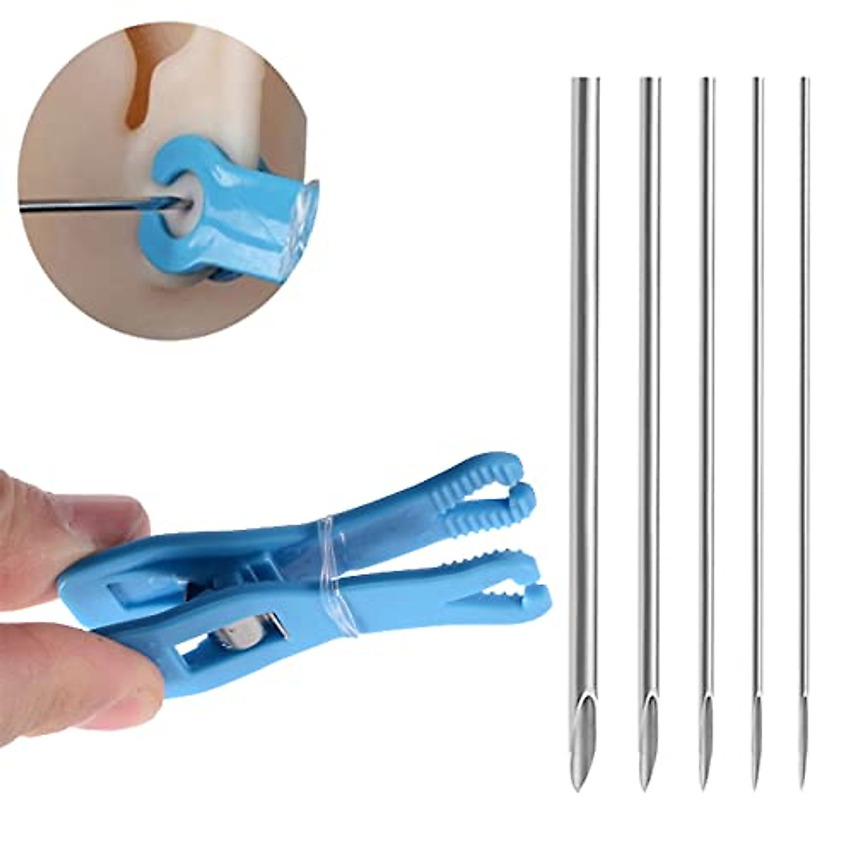 10 Pcs Disposable Body Piercing Clamps, Body Piercing Needle Slot Forceps Clamp Clip for Hemostatic Forceps Ear Nose Lip Navel Body Piercing Supplies