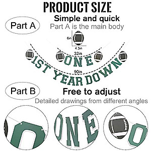 Football Birthday 1st Year Down Banner - Below First Grade, Football Theme Banner, First Birthday Party Decorations, Super Bowl Birthday Sports Party, Personalized Super Bowl Decoration.