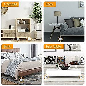 Punctualgood Adjustable Furniture Bed Risers, 1.6-2.6 inch Heavy Duty Risers, Self Adhesvise Floor Anti-Slip Lift for Sofa Table Couch