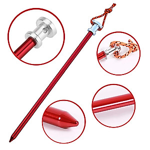 Tent Stakes Pegs 9 inch, Lightweight Aluminum Alloy Tent Canopy Nail for Outdoor Camping, Hiking, Picnic Blanket, Beach Mat, Yard Fence 8 Pack