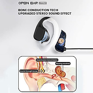 Bone Conduction Sport Open Ear Headphones Wireless Bluetooth Cycling Earbuds That Don't Go in Your Ear with Mic Waterproof Bone Conducting Ear Phones for Running Workout Gym Earphones Green