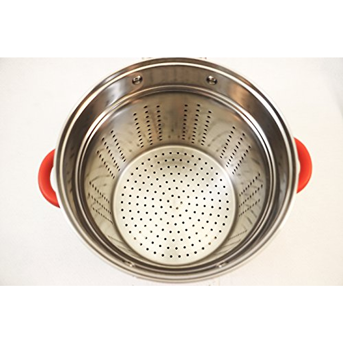 EXCELSTEEL 12 Qt Multifunction Stainless Steel Pasta Cooker with Encapsulated Base, Vented Glass Lid, and Riveted Silicone Covered Handles, 10"D x 13.75"W x 14"H