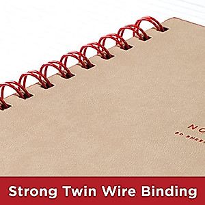 AT-A-GLANCE Notebook, Twinwire, Ruled, 80 Sheets, 9-1/2 x 7-1/4", Collection, Tan/Red (YP14007)