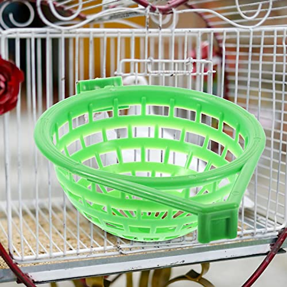 Mipcase 2pcs Plastic Bird Nest, Canary Nest Plastic Hollow Hanging Cage Finch Parrot Canary Pigeon Nest Bowl Eggs Hatching Tool Pan, Bird Breeding Hut Nest Pan