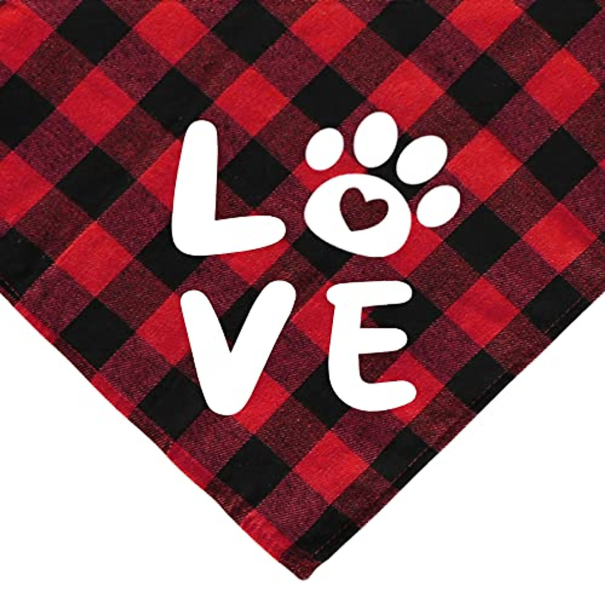 JOTFA 4 Pack Valentine's Day St. Partick's Day Easter Dog Bandanas, Holiday Plaid Dog Puppy Bandana Scarf Costume for Small Medium Large Dogs Pets