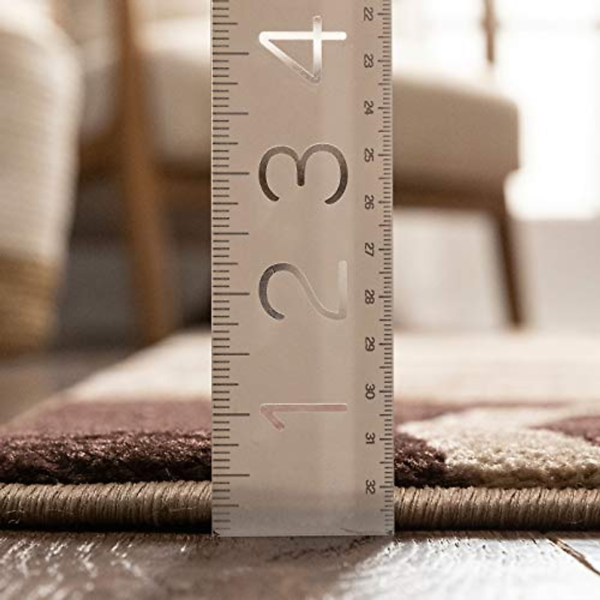 Desert Swirl Brown & Beige Modern Geometric Comfy Casual Spiral Hand Carved Area Rug 5x7 (5'3" x 7'3") Easy to Clean Stain Fade Resistant Contemporary Thick Soft Plush Living Dining Room Rug