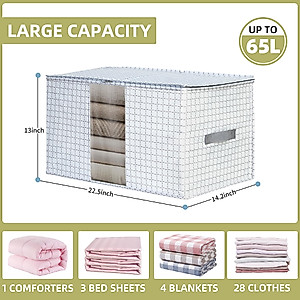 STORAGEIDEAS 65L Freestanding Storage Bags, 6-Pack Waterproof Clothes Storage Bins Foldable Closet Organizers with 2 Durable Handles & Zipper for Blanket, Comforters, Bed Sheets, Pillows, Toys