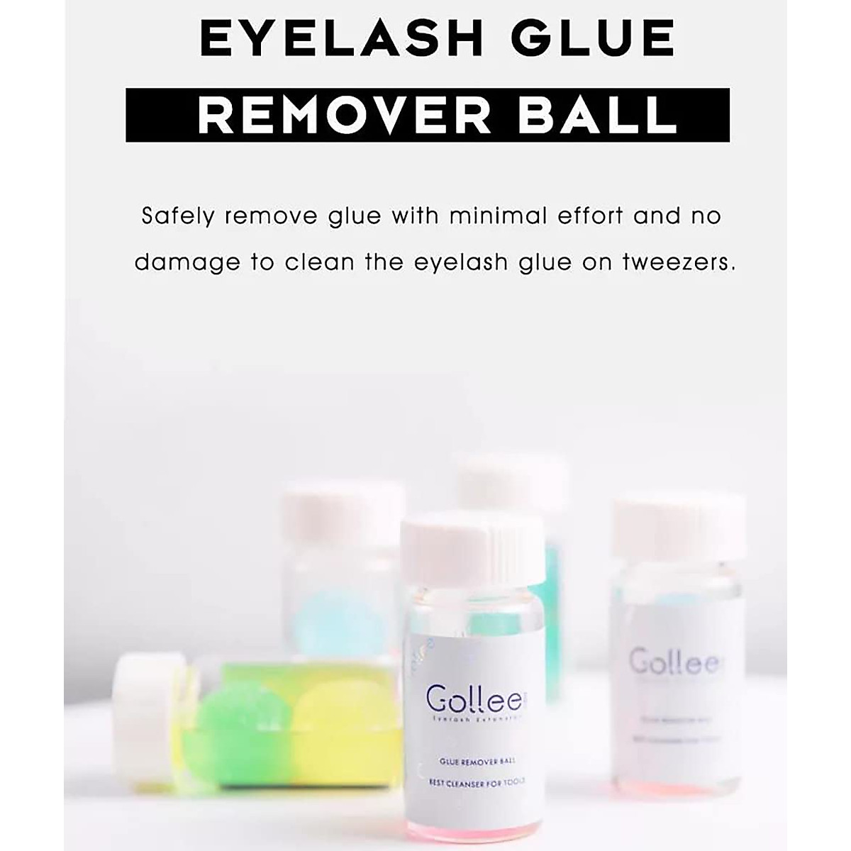 1 Bottle Eyelash Extension Tweezers Cleaner/Liquid Glue Remover and Sponge Ball For Lash Extension Tools