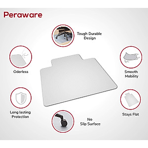 Peraware Heavy Duty Chair Mat for Hardwood Floors – Premium Chair Mat for Hardfloors – 36 x 48-inch Mat for Office Chair – 1/8-inch Thick and Durable – Non-Slip Surface -