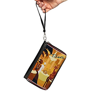 Buckle-Down Disney Wallet, Zip Around, The Princess and the Frog Tianas Place Scene Yellows, Vegan Leather