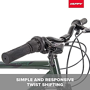 Huffy Hardtail Mountain Trail Bike 24 inch, 26 inch, 27.5 inch, 26 Inch Wheels/17 Inch Frame, Military Green Gloss