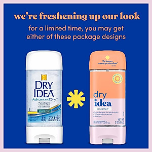 Dry Idea AdvancedDry Unscented Antiperspirant & Deodorant Clear Gel 3.0FL OZ (Pack of 3)