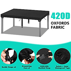 Kovshuiwe 43.3x43.3x5.9in Garden Table Cover, Patio Table Top Cover Set,Garden Furniture Cover Fitted Outdoor and Indoor Use, Waterproof Table Cover, 420D Oxford Fabric