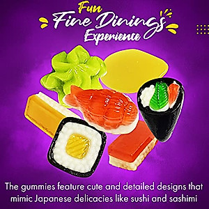 Fusion Select 2 Packs 22 Pieces Keto-Friendly Sushi Bento Gummies - Healthy Low Carb Sugar Free Snack Candies - Chewy Bites Sweetened with Allulose - Desserts High in Protein & Fiber - Total 44 Pieces