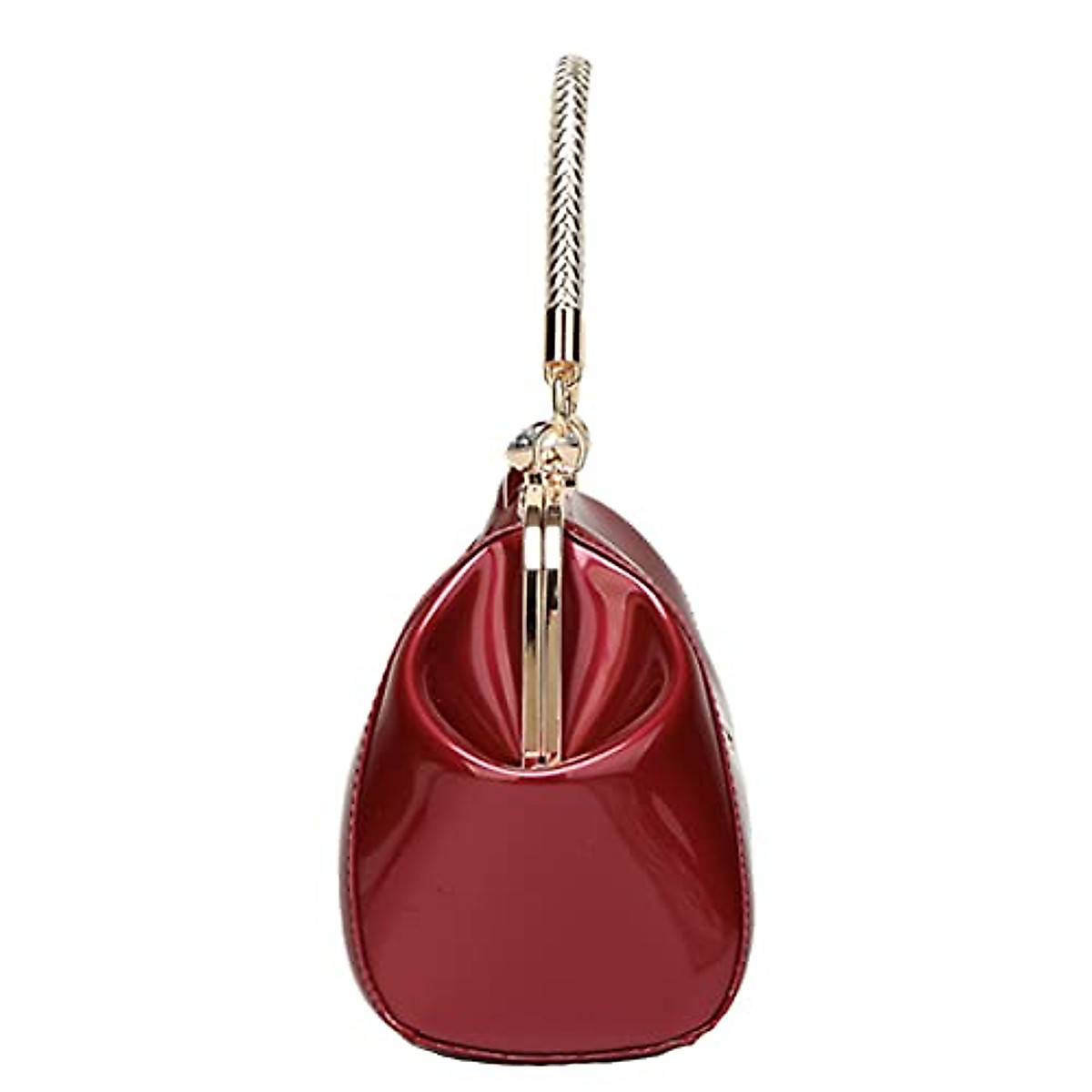 ROUROU Glossy Patent Leather Handbag for Women Top Handle Tote Bag Evening Shoulder Bag Wedding Satchel Retro Purse