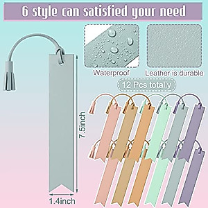 12 Pcs Bookmarks for Women Leather Bookmark Pastel Bookmarks Graduation Gifts Boho Morandi Macaron Color Bookmarks for Men Women Book Lovers Readers Daughter Girl Students Friends School College Gifts