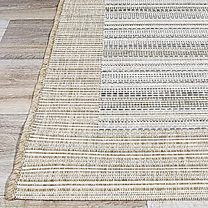 Couristan Monaco Indoor/Outdoor Area Rug for Patios, Decks, Kitchens, and Laundry Rooms, All-Weather, Pet-Friendly and Easy to Clean, Bowline Pattern in Cocoa Natural-Ivory, 5'3" x 7'6"