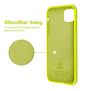 OTOFLY iPhone 11 Pro Case,Ultra Slim Fit iPhone Case Liquid Silicone Gel Cover with Full Body Protection Anti-Scratch Shockproof Case Compatible with iPhone 11 Pro (Fluorescent Yellow)
