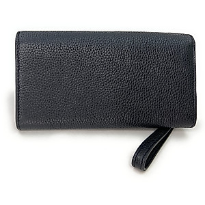 Tory Burch Britten Flap Envelope Leather Wallet (Black)