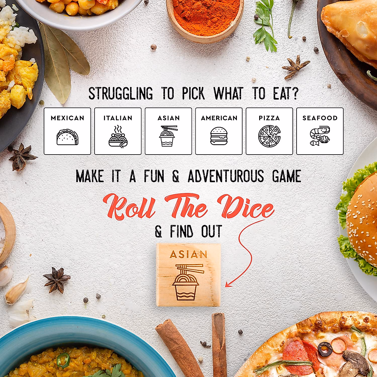 Husband Birthday Gifts by Aliza | Dinner Food Cube – Excellent Gift for Wife Husband Boyfriend Girlfriend Friend Sister Brother Dad Mom Valentines Day for Him