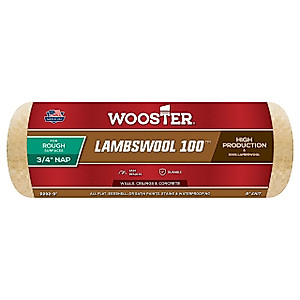 Wooster Brush R292-9 Lambswool 100 Roller Cover, 3/4-Inch Nap, 9-Inch