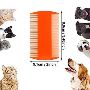 Molain, 12 Pieces Flea Lice Combs Cat Dog Grooming Comb, Double Side, Plastic, for Pet Owners, Unisex, All Hair Types, White, Green, Light Blue, Dark Blue, Orange, Pink