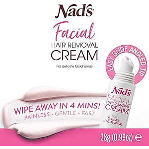 Nad's Gentle & Soothing Facial Hair Removal For Women - Sensitive Depilatory Cream For Delicate Face Areas, 0.99 Oz (4446)