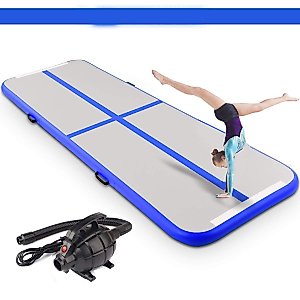 Lucear Inflatable Air Gymnastics Mat Training Mats 10ft/13ft/16ft/20ft Gymnastics Tracks for Home Use/Training Blue