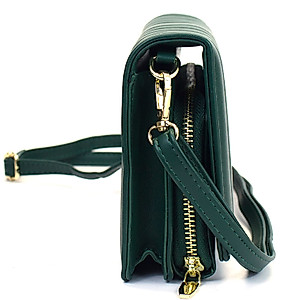 Small Crossbody Bag Shoulder Purse Handbag for Women Cellphone Card Holder Wallet (Green)