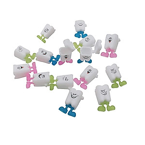 Teeth Storage Box, YOUYA DENTAL Lovely Baby Milk Tooth Fairy Box Tooth Organizer Teeth Saver Box with Expression Case Gift for Kids Keepsake-White(50 Pieces)